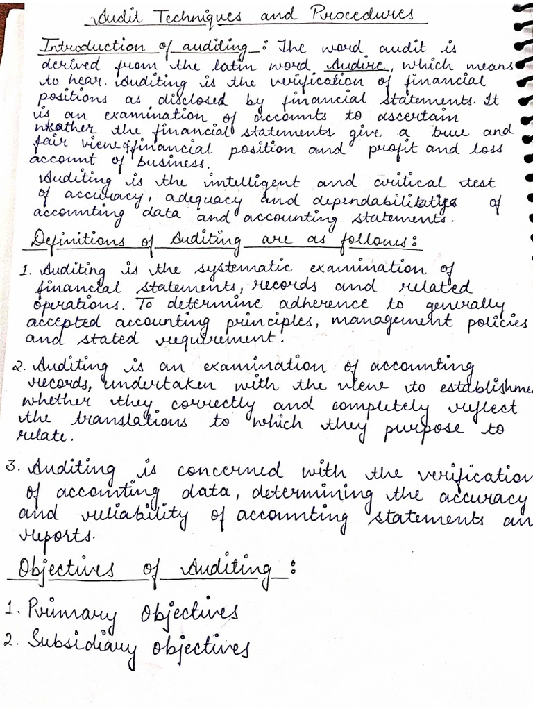 Auditing Class Notes Unit1&2 | PDF