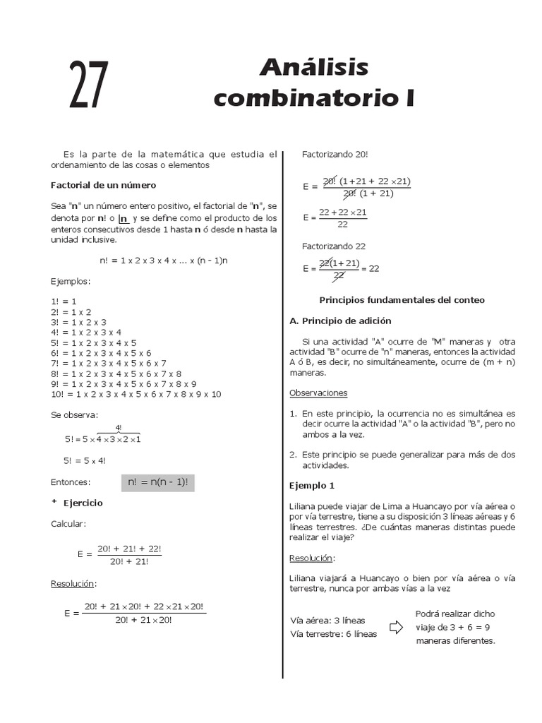 Análisis Combinatorio II | PDF | Métodos y materiales de enseñanza