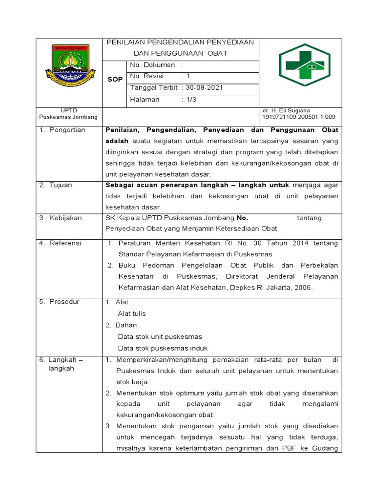 Contoh Format SOP 2021 | PDF