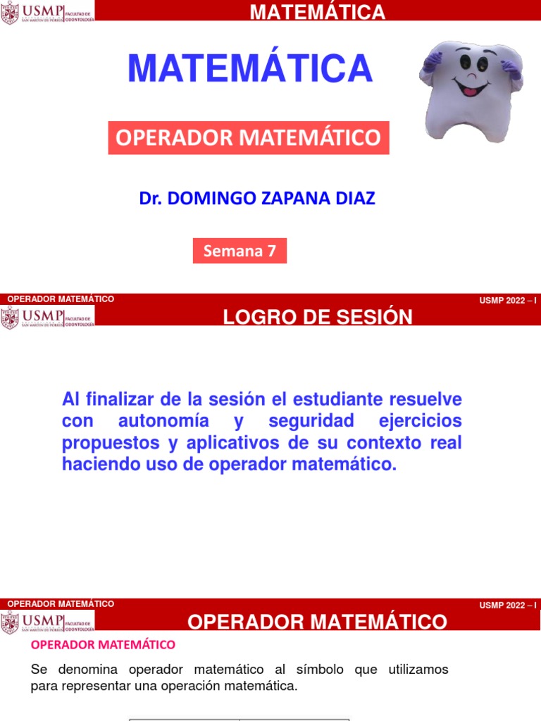 Semana 7 - Teoría - Operador Matemático | PDF | Matemáticas | Objetos ...