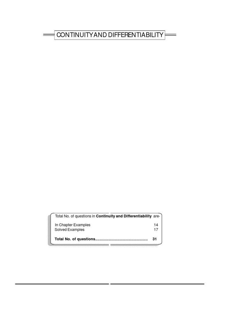 Continuity & Differentibilitytheory & Solved & Exercise Module-4 | PDF | Function (Mathematics ...