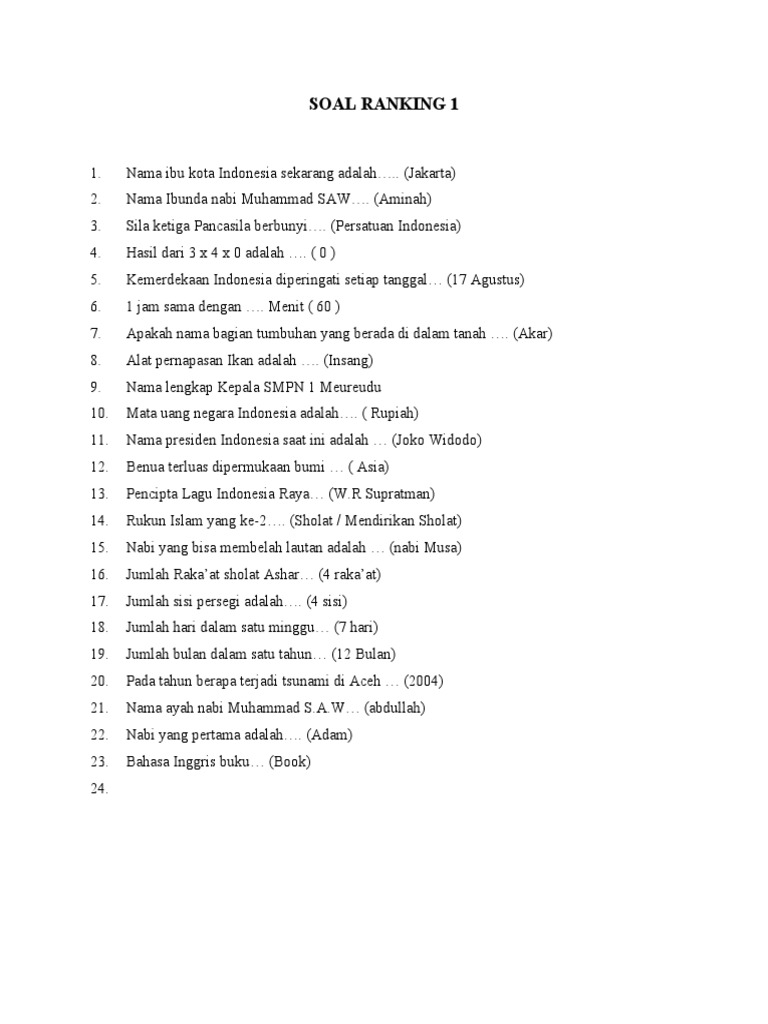 Soal Ranking 1 | PDF