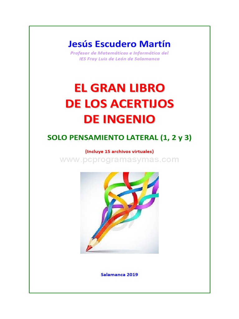 EL GRAN LIBRO DE LOS ACERTIJOS DE INGENIO_ SOLO PENSAMIENTO LATERAL (1 ...