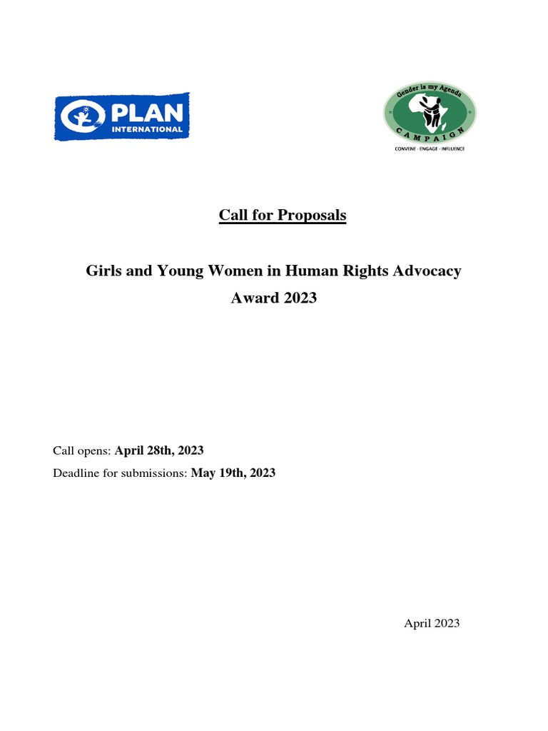 Call For Proposals - EN | PDF | Gender Equality | Gender Studies