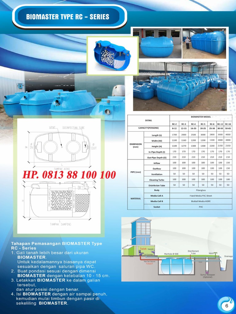 Septic Tank Biomaster RC PDF | PDF