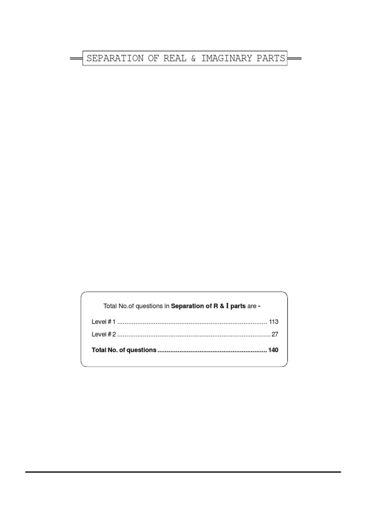 2 - Separation of Real and Imaginary Parts Module-6-B | PDF | Complex ...