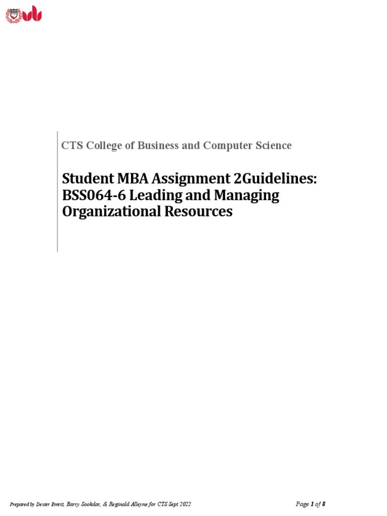 CTS BSS064-6 LaMOR Assignment 2 Student Guidelines - Sep 2022 | PDF | Governance | Corporate ...