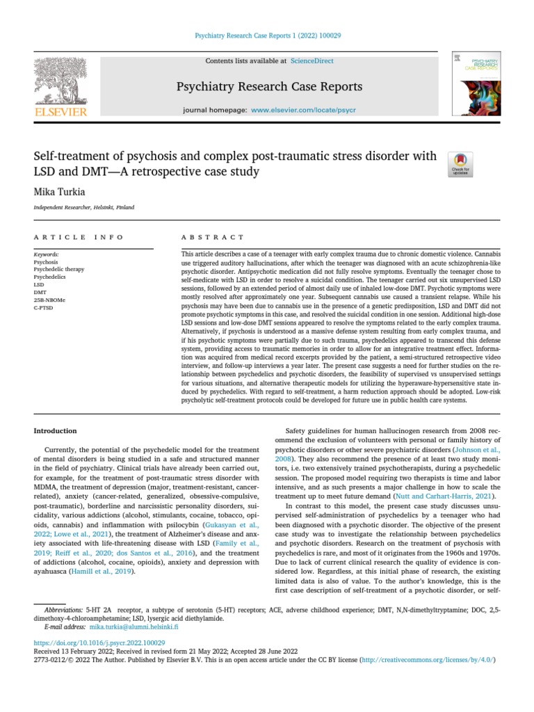 Self-Treatment of Psychosis and Complex Post-Traumatic Stress Disorder ...