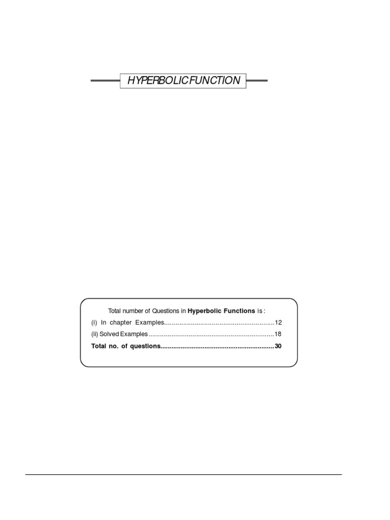 Hyperbolic Function (F) Theory Module-6-B | Download Free PDF | Trigonometry | Special Functions