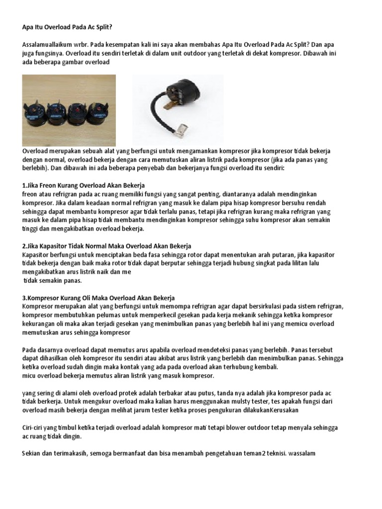 Apa Itu Overload Pada Ac Split | PDF | Sains & Matematika | Teknologi ...