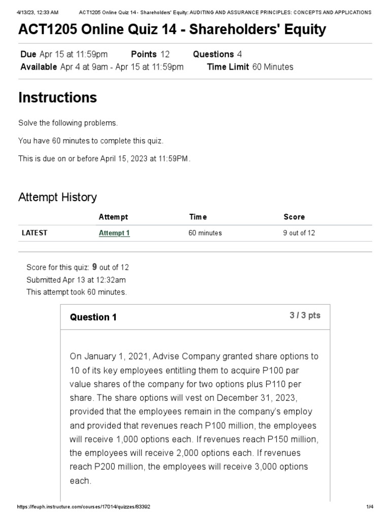 Shareholders' Equity Quiz Insights | PDF | Financial Economics | Economies