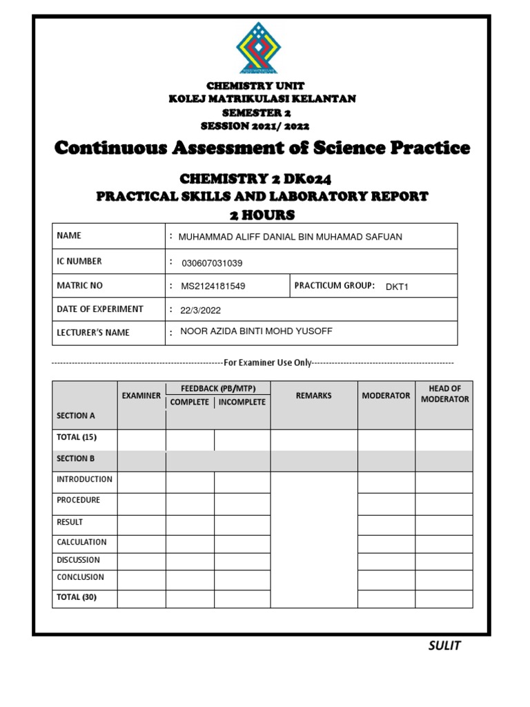 Cover Practical Test DK024 | PDF | Experiment | Science