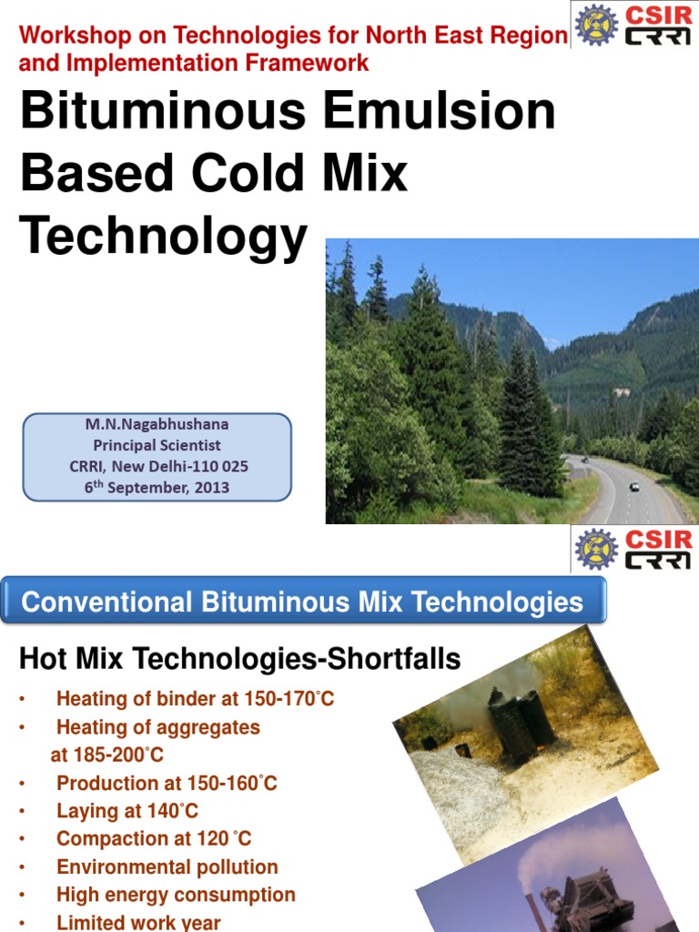Cold Mix Technology CRRI PDF | Download Free PDF | Asphalt | Rock (Geology)