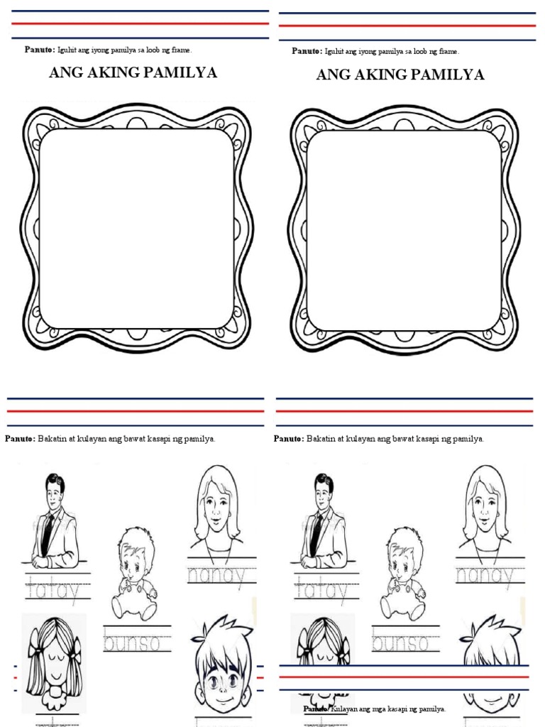 Ang Aking Pamilya Ang Aking Pamilya: Panuto: Panuto | PDF