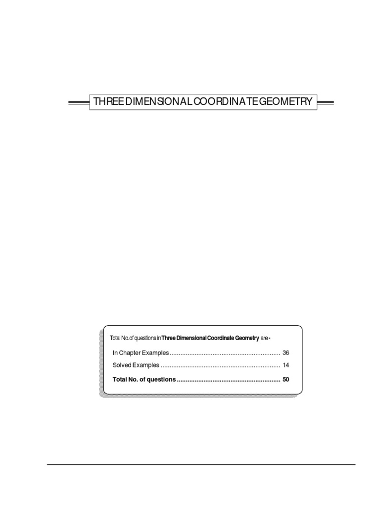 3-D Theory & Solved Example Module-6-A | PDF | Cartesian Coordinate ...