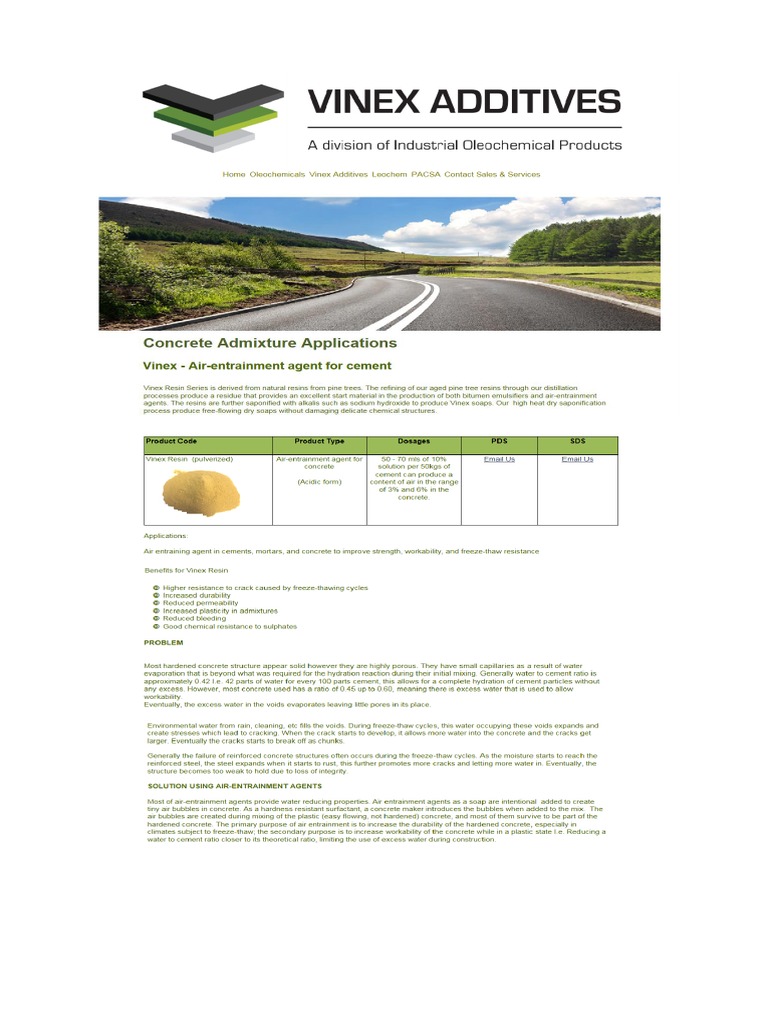 Vinex Resin (Air Entrainment) | PDF