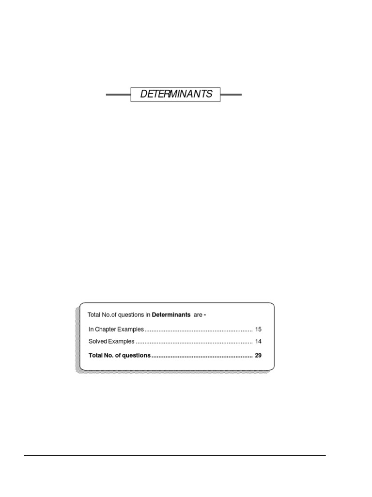 Determinants Theory & Solved Example Module-6-A | PDF | Determinant ... Determinants Theory & Solved Example Module-6-A | PDF | Determinant ...