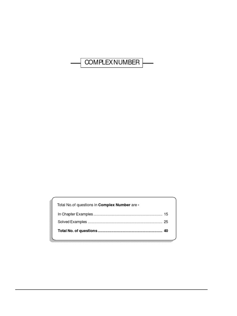 Complex Number Theory & Solved Example - New Module-6-A | PDF ...