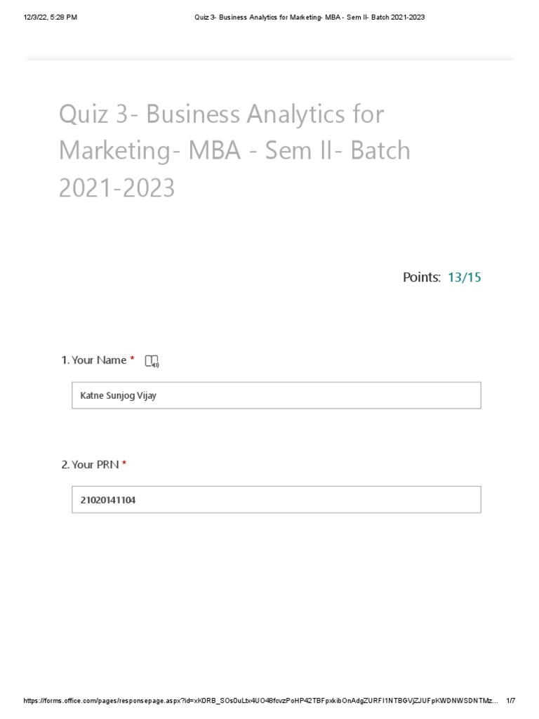 Business Analytics Quiz on Logistic Regression and Conjoint Analysis | PDF | Logistic Regression ...