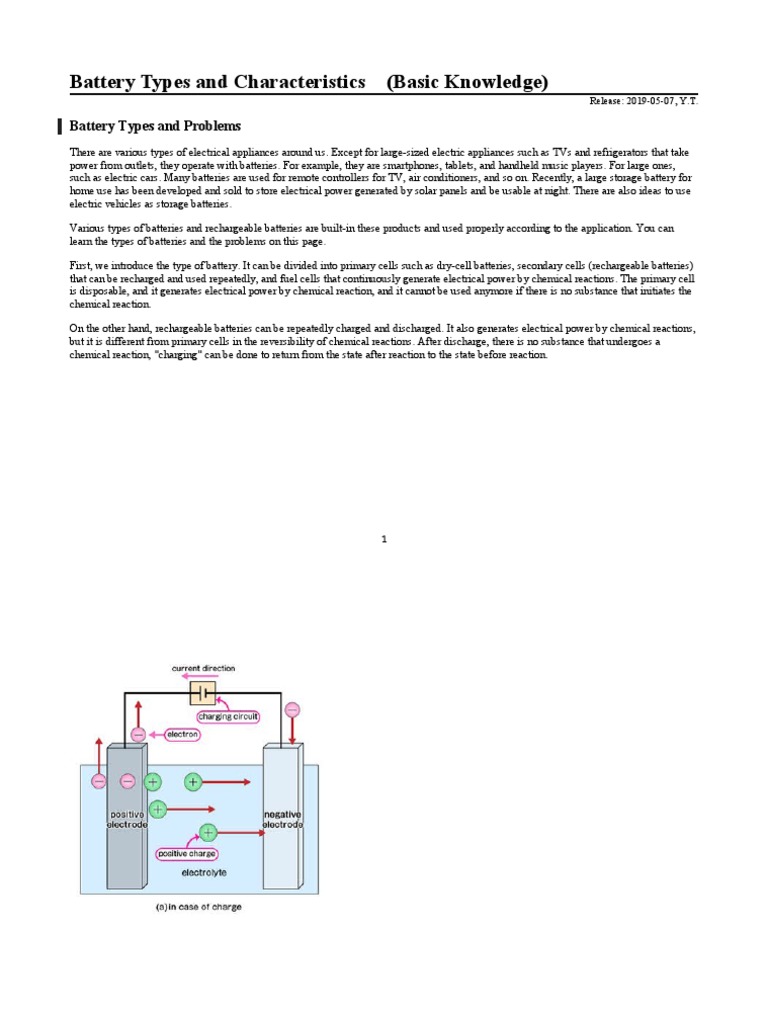 Battery Types and Characteristics | PDF | Rechargeable Battery ...