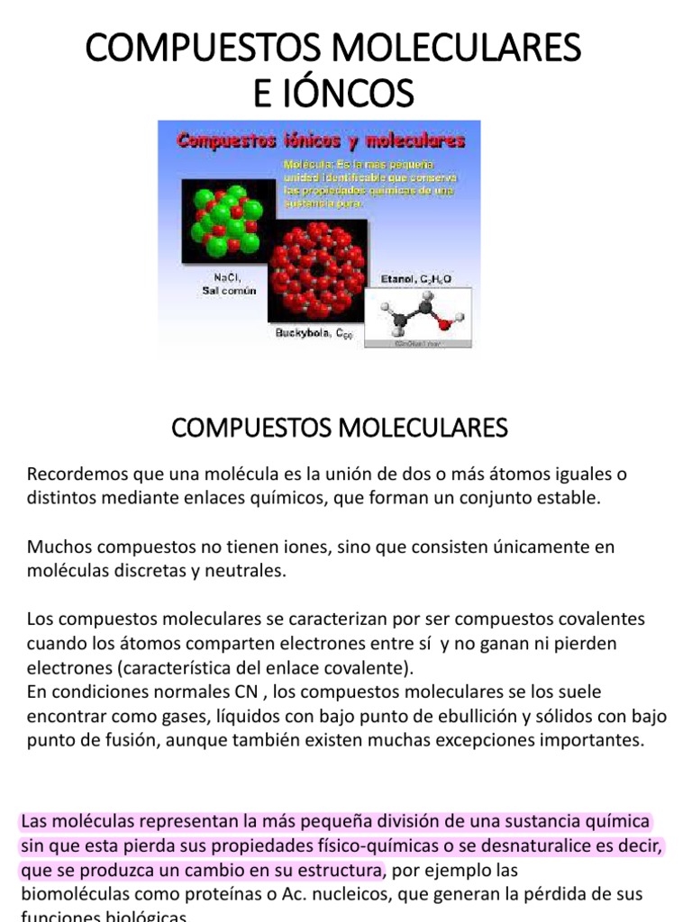 1a S5 13-Dic-2021 Compuestos Moleculares e Iónicos | PDF | Moléculas ...