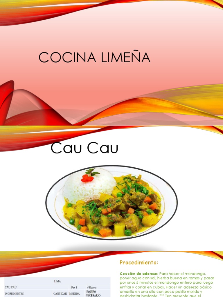 Recetas de Cocina Limeña: Cau Cau y Anticuchos | PDF | Cocina, comidas ...