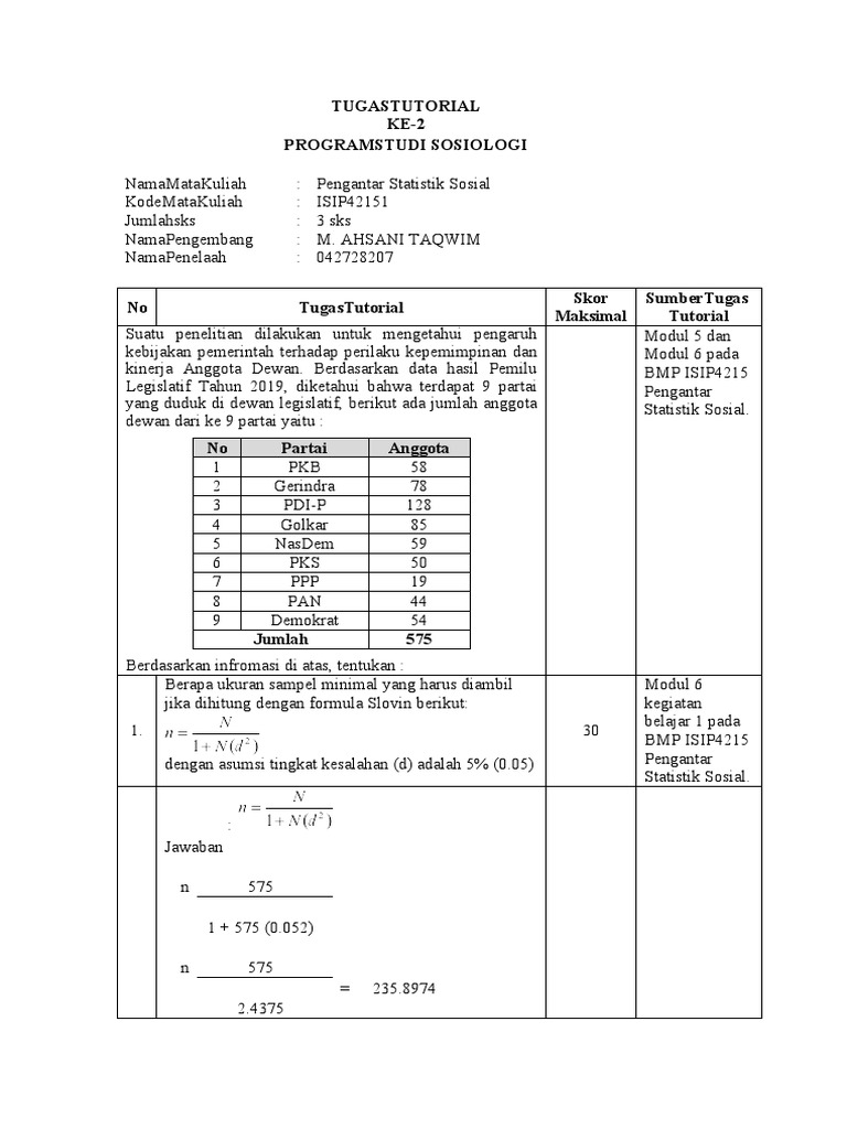 Soal Tugas 2 STATISTIK | PDF