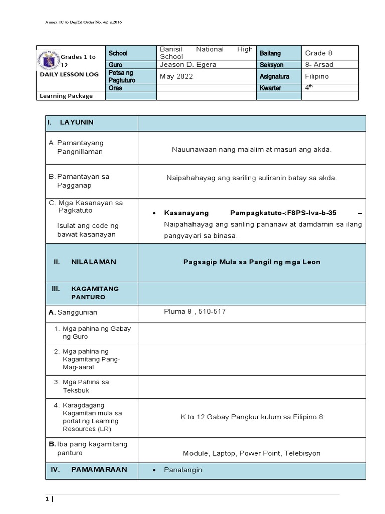 Egera Final LP Kwarter 3RD Demo | PDF