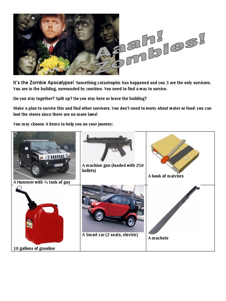 Zombie Apocalypse Conversation Topics Dialogs Fun Activities Games I ...