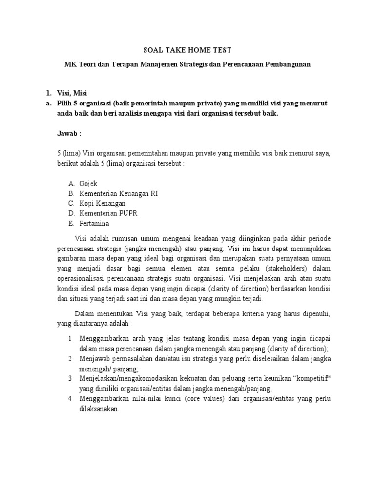 Soal Take Home Test | PDF
