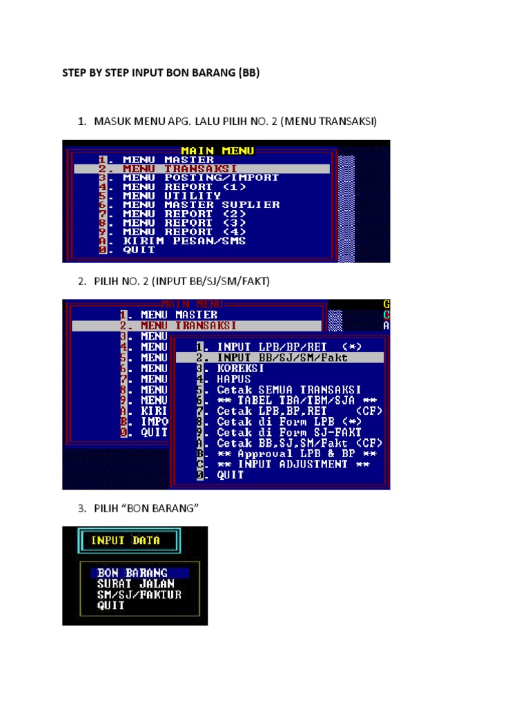 Step by Step Input Bon Barang | PDF