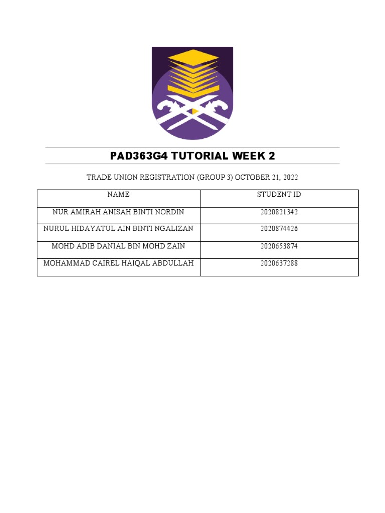 Group 3 - Kesatuan Magic Maid - Tutorial Pad363g4 Week 2 | PDF