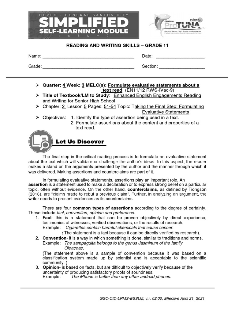 Formulating Effective Assertions: A Guide to Developing Strong ...