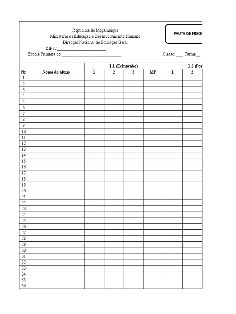 Modelo de Pauta | PDF