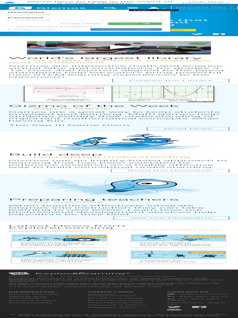 ExploreLearning Gizmos Math & Science Virtual Labs and Simulations PDF ...