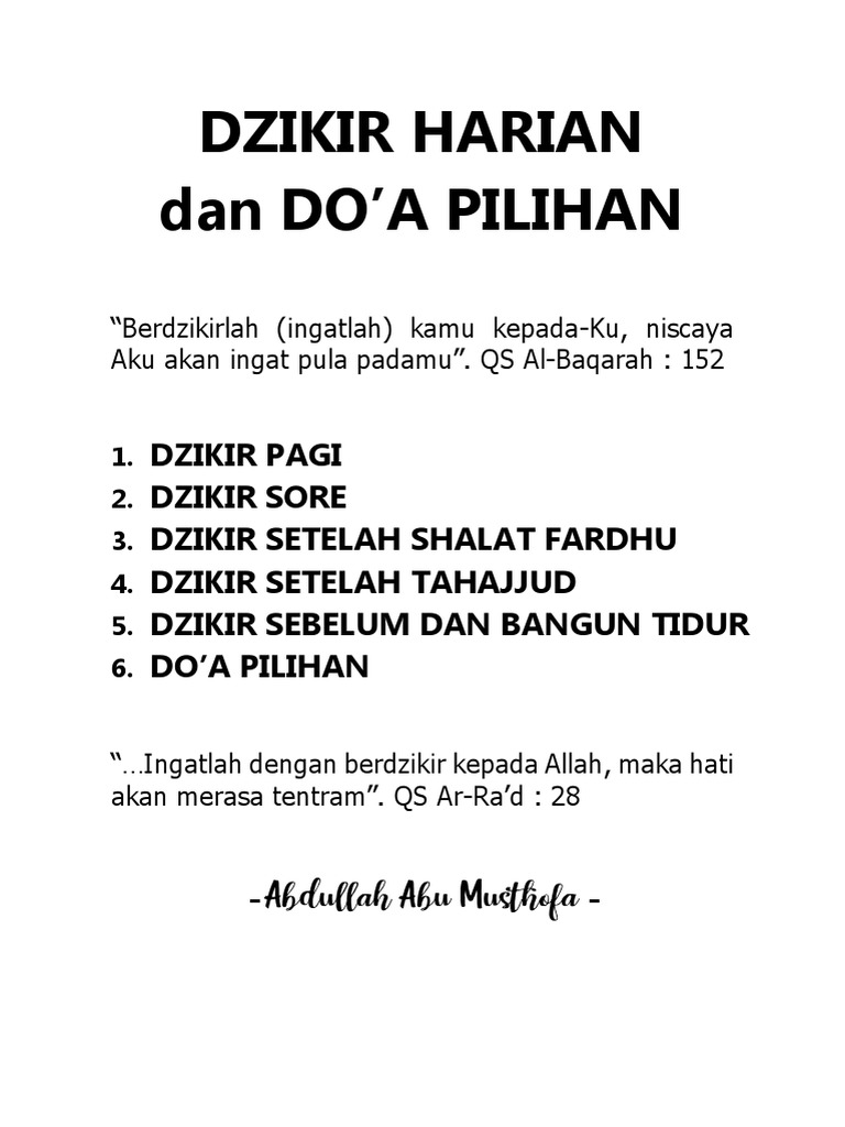 Panduan Dzikir Harian dan Doa | PDF