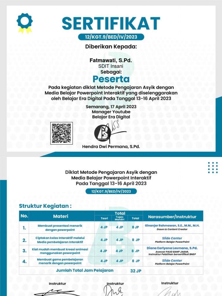 Contoh Sertifikat | PDF