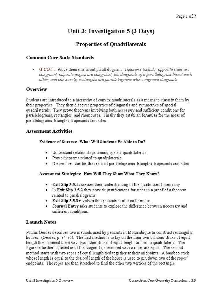 Unit3 Investigation5 Overview | Download Free PDF | Rectangle | Area