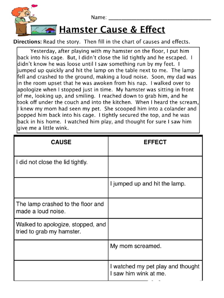 4 - HW Comprehension - Cause and Effect | PDF