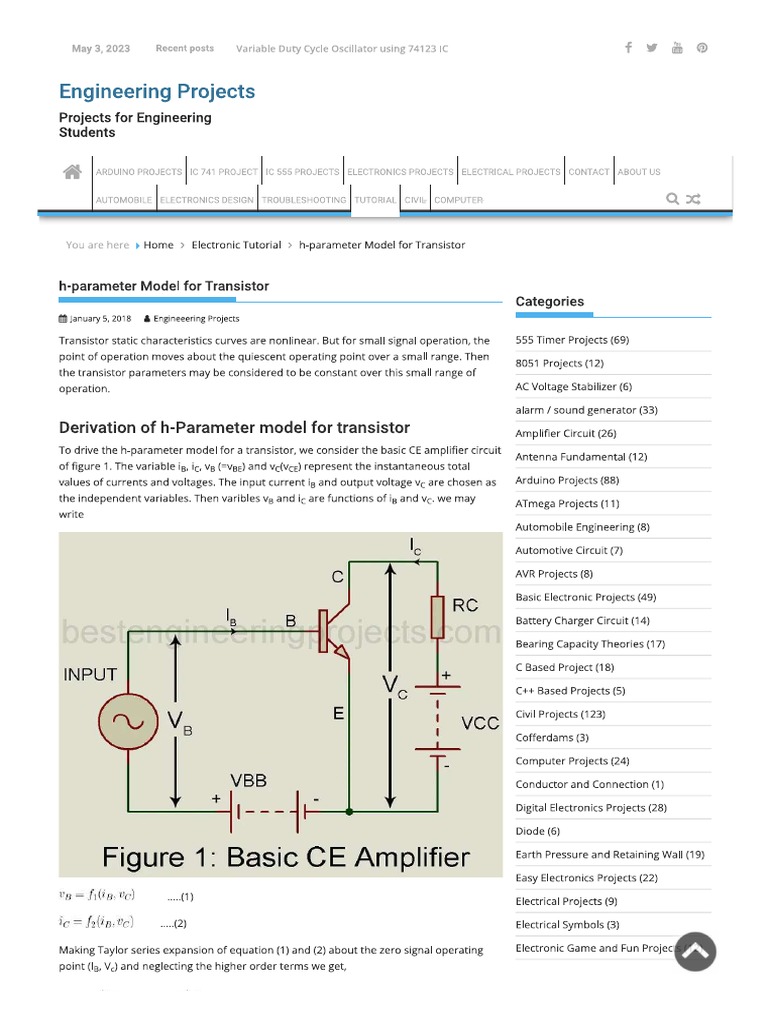 H Parameter Experiment PDF | PDF
