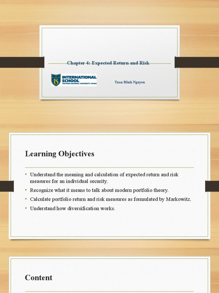 Investment Analysis - Chapter 4 | PDF | Financial Risk | Weighted ...