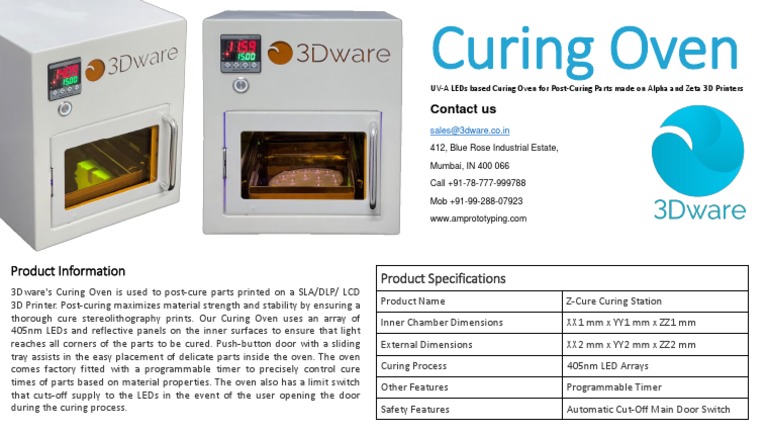 Uv Curing Oven For 3d Printers | PDF