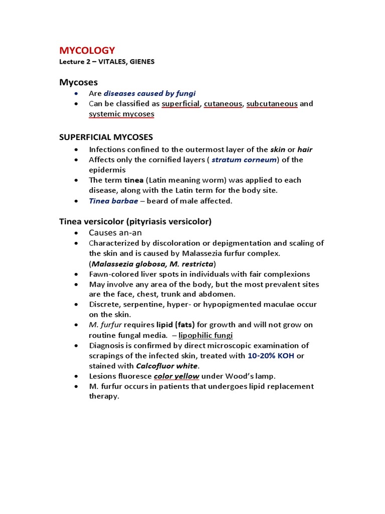 Lecture 2 Mycology | PDF | Mycology | Fungus