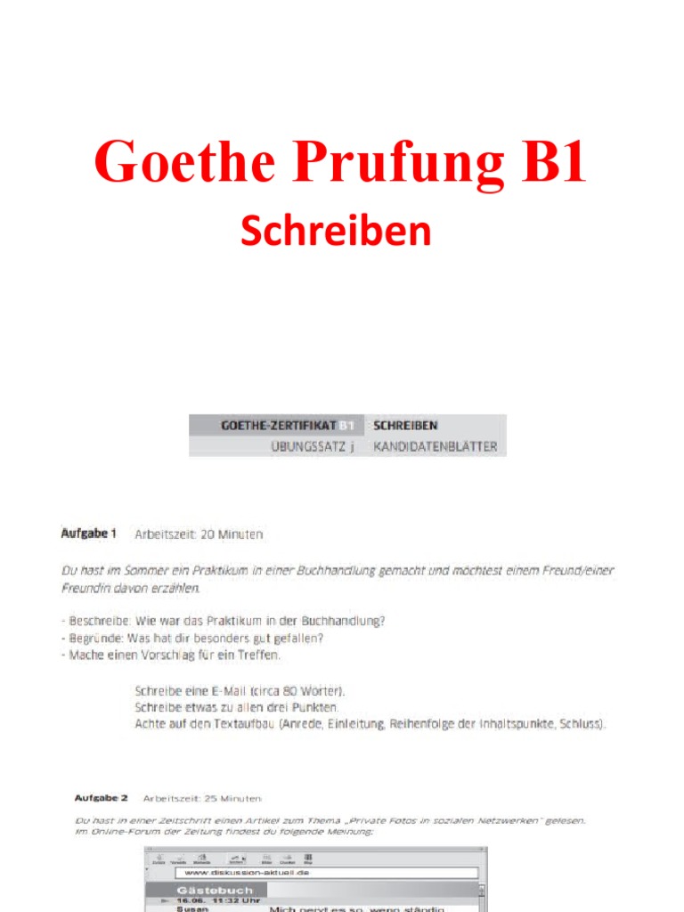Goethe Prufung B1 | PDF