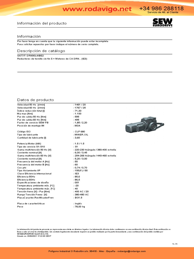 motorreductor-sa77-t-drn90l4-be2-sew-eurodrive (2).pdf | PDF ...