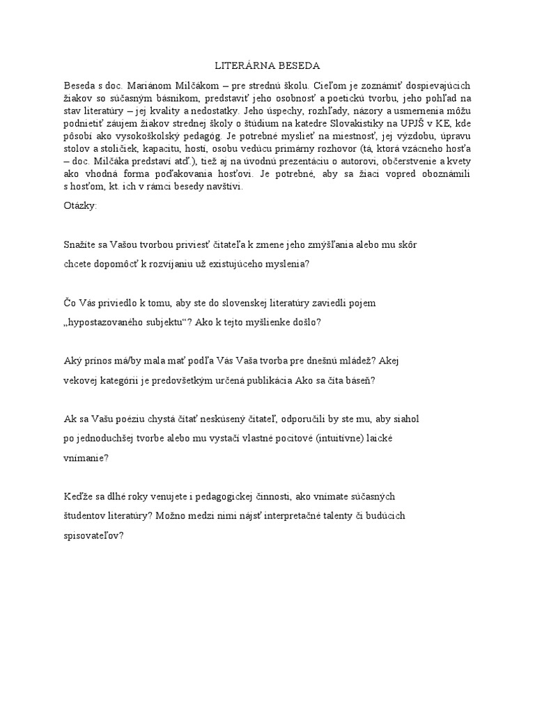 Literárna Beseda | PDF