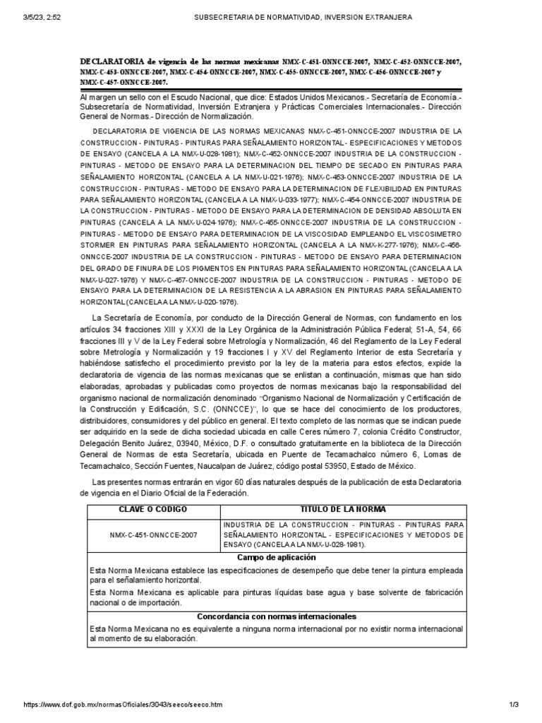 NMX U 456 Onncce 2007 | PDF | México