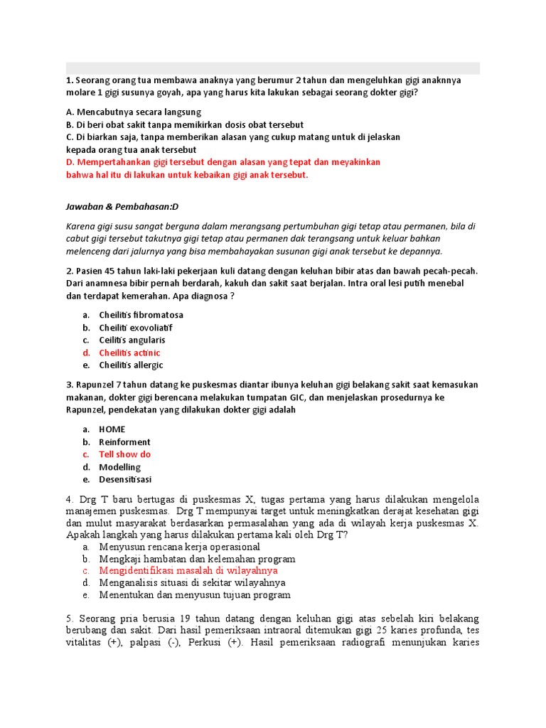 Soal Dokter Gigi | PDF Soal Dokter Gigi | PDF
