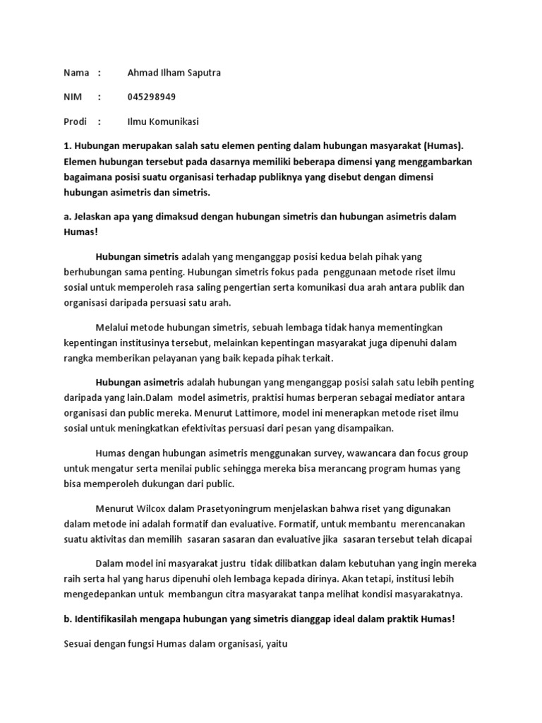 Ahmad Ilham Saputra T1 045298949 SKOM4103 PDF | PDF | Politik
