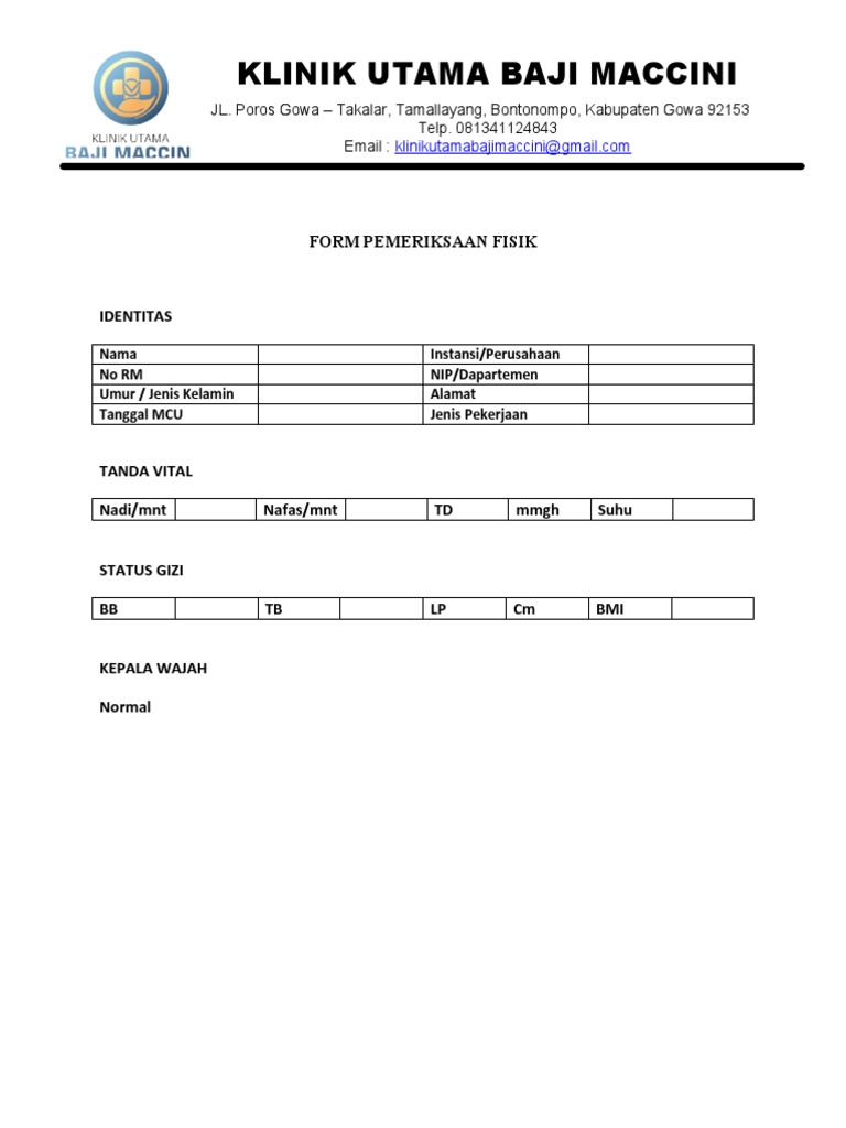 Form Pemeriksaan Fisik | PDF | Gaya Hidup